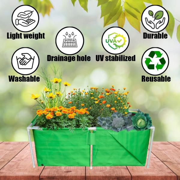 WNE Jaliwale HDPE 3x2x1.5ft Rectangle Grow Bag With Supporting Pvc Pipes - JioMart