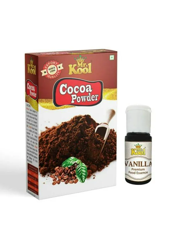 MR. KOOL Cocoa Powder Box 100 gm And Premium Vanilla Essence 20 Ml, 120 ...