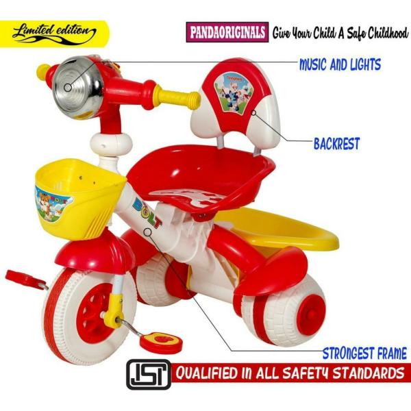 Pandaoriginals Red Plastic Music And Lights Toysphere Tricycle Bolt ...