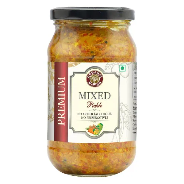 ORGANIC NATION Mixed Pickle Achar (400 gm) | Best For Home & Pantry Use ...
