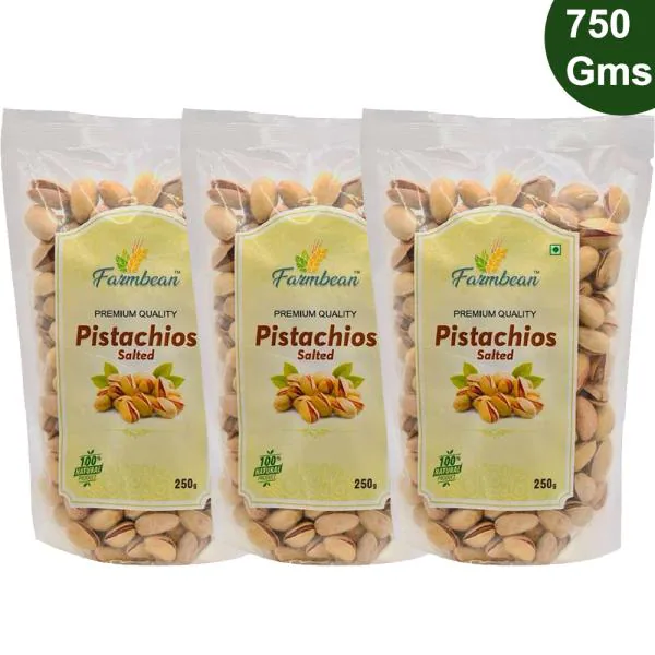 Farmbean Premium Fresh Whole Roasted Salted Pistachios | Salted Pista With Shell - 750g - JioMart