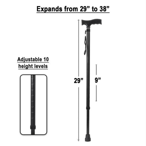 Paxmax Height Adjustable Light Weight Walking Stick l health equipment ...