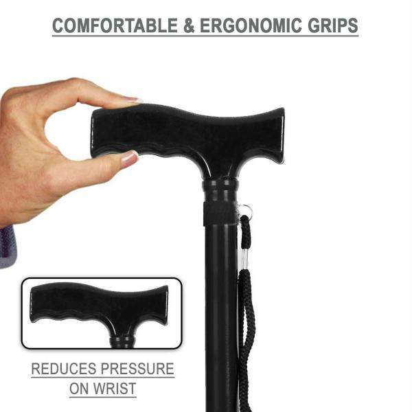 Paxmax Height Adjustable Light Weight Walking Stick l health equipment ...