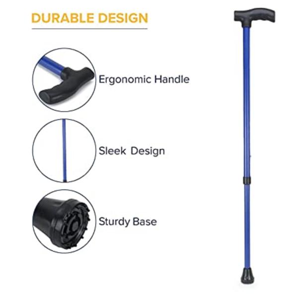 AARAV CARE Walking Stick Premium (GREY) Height Adjustable Single Leg L ...