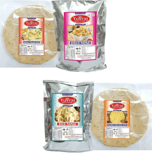 Yuvraj moong dal Papad, Masala Punjabi Papad, & Disco or Rice papad ...