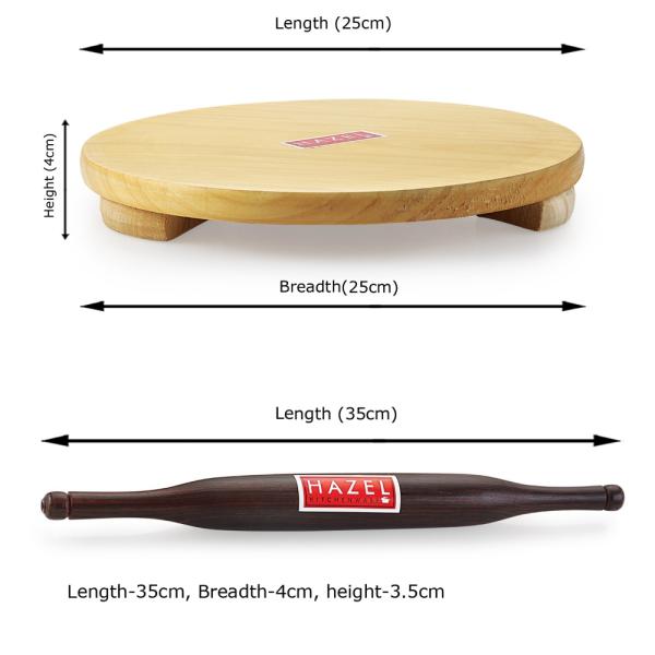 HAZEL Wood Polpat Chakla Roti Chapati Maker 24 cm With Sheesham Roti ...