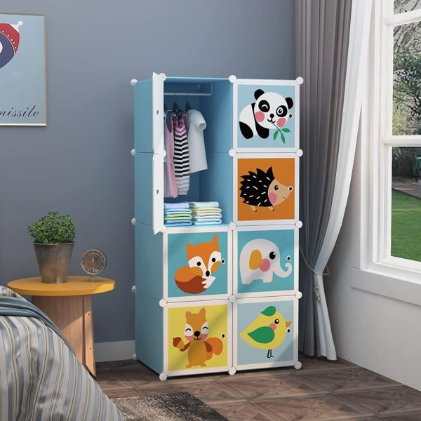 MT HUB 8 Shelves Plastic Wardrobe Organizer For Clothes Storage Rack ...