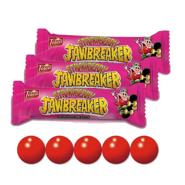 Tosca Jawbreaker Candy Strawberry flavour combo| Hard bubble gum candy ...