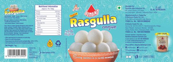 Bambino Premium Rasgulla Tin 1kg - JioMart