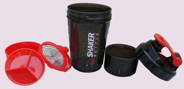 COOKZELLA GSK Plastic 2 Storage Extra Compartment Shaker Bottle 500ml ...