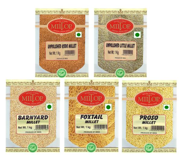 Miltop Millets Natural Grains Combo Pack of 5 - JioMart