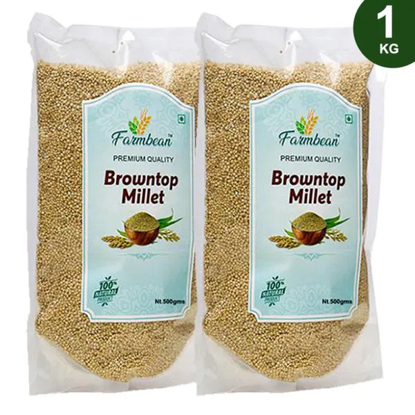 Farmbean Browntop Millet Natural Grains, 1kg (500g x 2 Packs) - (Chotti Kangni / Andu Korralu ...