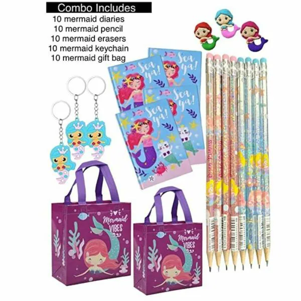 Le Delite Mermaid Theme Party Return Gifts for Kids Girls/Combo Pack of ...