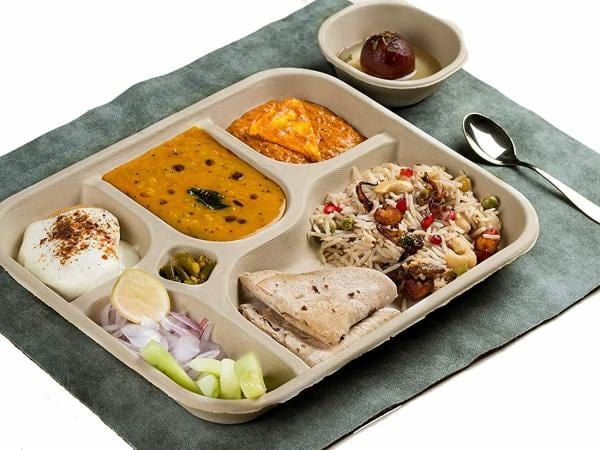 Vinishq 5 Compartment Biodegradable Eco-Friendly Dinner Plate ...
