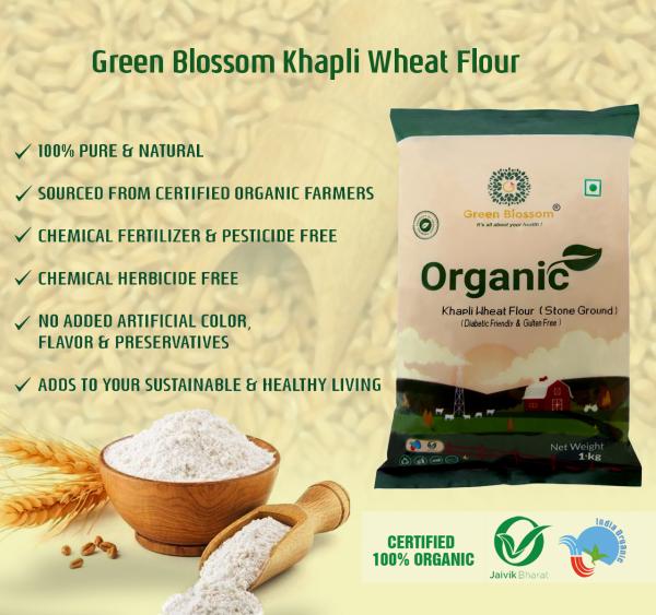 Green Blossom Organic Whole Wheat Flour (Lokwan) - 1 kg - JioMart