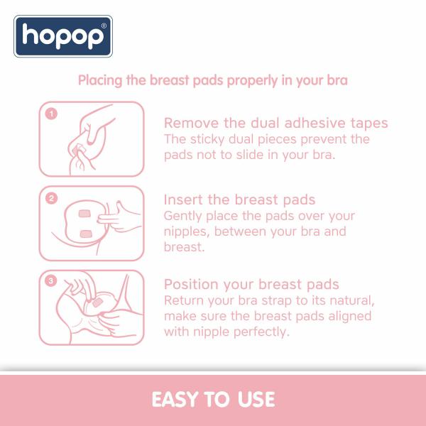 Hopop Ultra Thin Disposable Breast Pads, Honey Comb Design for Quick ...