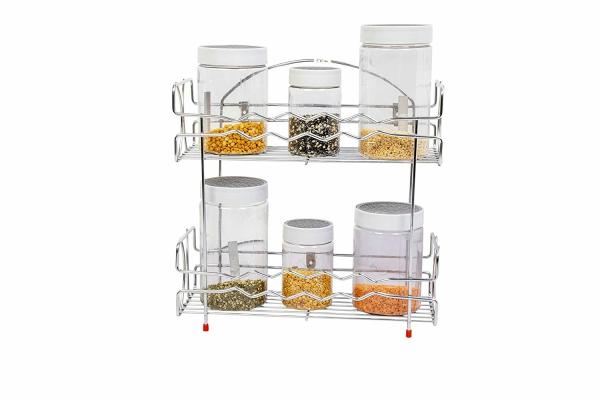 Devashree Stainless Steel 2-Tier Kitchen Rack/Spice Shelf/Kitchen ...