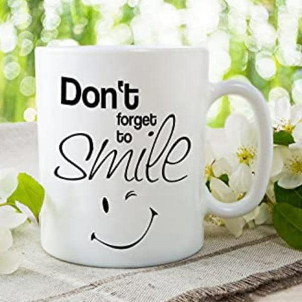 Mug Morning Smile Mug Don't Forget to Smile Quotes Mug Smile Ceramic ...
