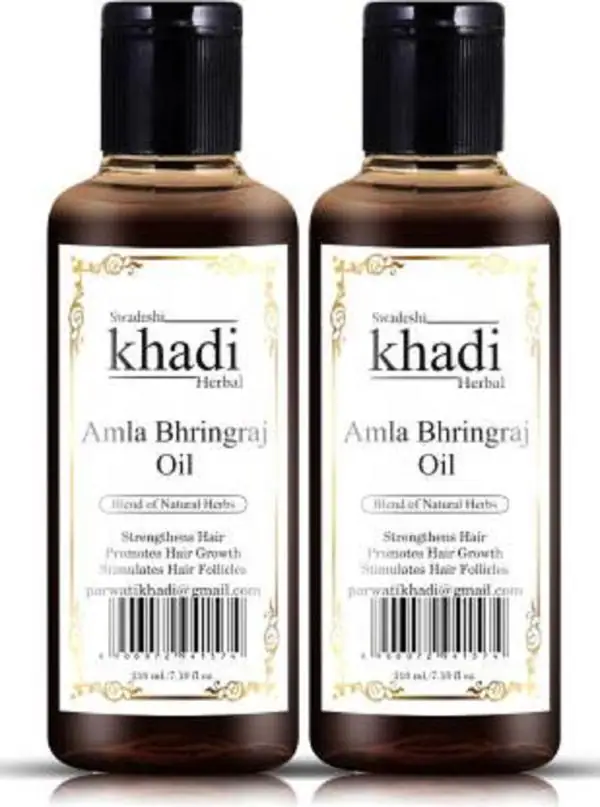 SWADESHI KHADI HERBAL Amla Bhringraj Hair Oil (Pack of 2) (420 ml) | Oil | Hair Oil | Herbal Oil ...