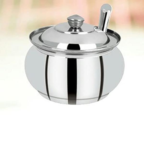 MARWALL Stainless Steel Matka Shape Ghee Pot With Spoon - 150 ml - JioMart