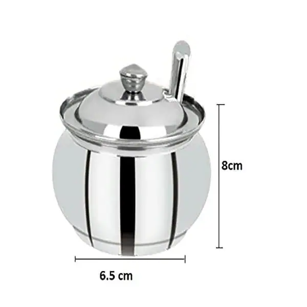 MARWALL Stainless Steel Matka Shape Ghee Pot With Spoon - 150 ml - JioMart