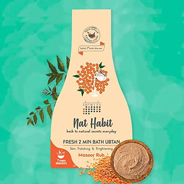 Nat Habit Fresh Masoor Rub Body Ubtan, 2 Minute Bath Scrub | For Skin ...