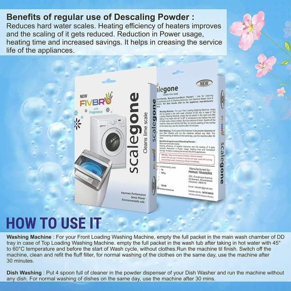 FIVBRO Scalegone Powder Any Washing Machine Cleaner (Pack of 8) - JioMart