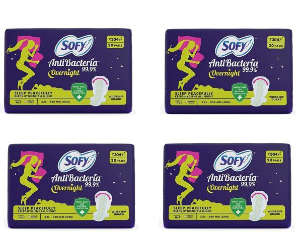 Sofy Anti Bacteria Overnight Sanitary Pads - XXL (Pack of 80 Pads ...