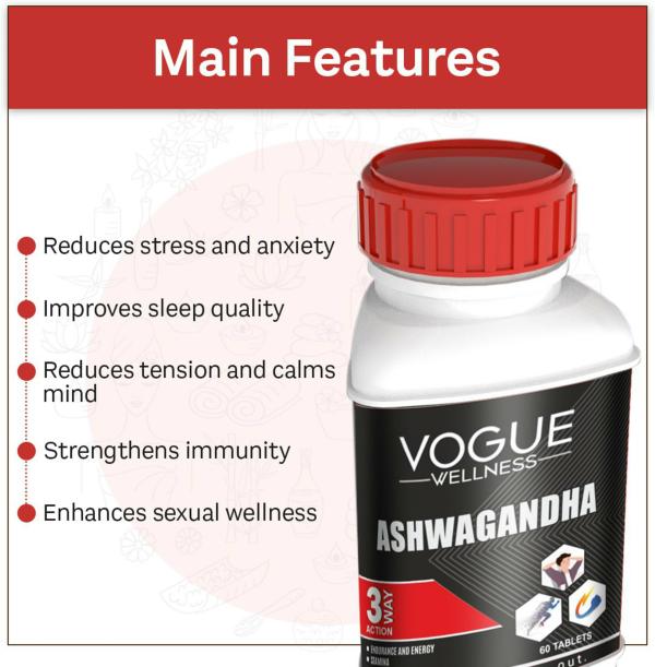 Vogue Ashwagandha Tablets For Strength Stamina Energy And Endurance ...