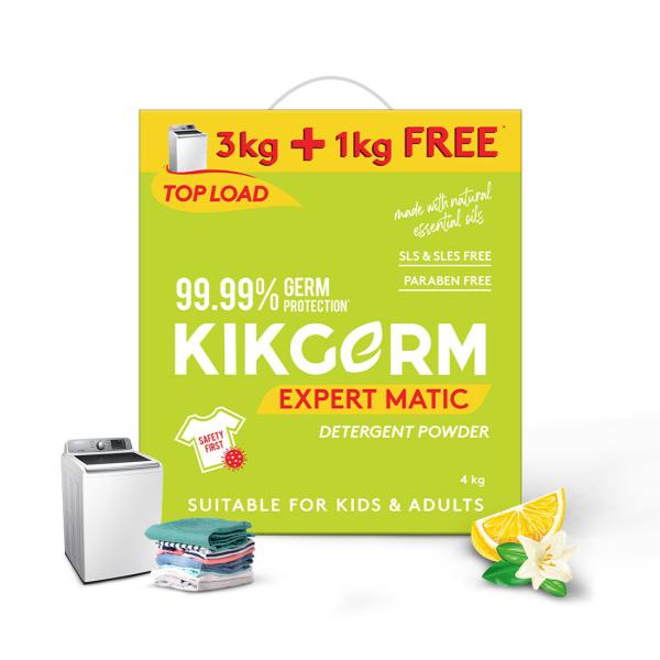 KIKGERM Expert Matic Top Load Detergent Powder | 99.99% Germ Protection ...