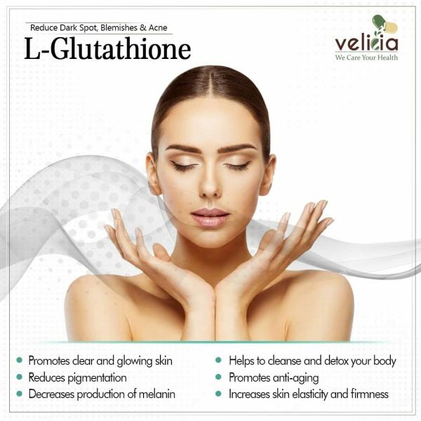 Velicia L-Glutathione Capsules for Skin Health Immunity 60 Capsules ...