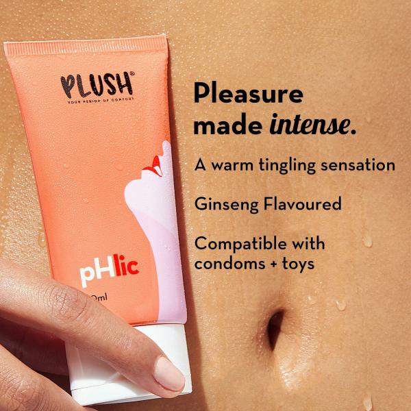 Plush pHlic 100% Water Based & pH Balanced Lubricant That's Hot Ginseng Flavoured - Vegan and ...