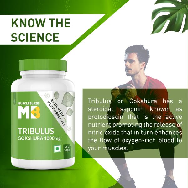 MuscleBlaze Ayurveda for Performance - Tribulus Gokshura 1000mg, 60 ...