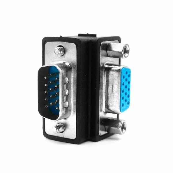 fdealz 90 Degree 15 Pin VGA SVGA Male to Female Right Angle Adapter ...