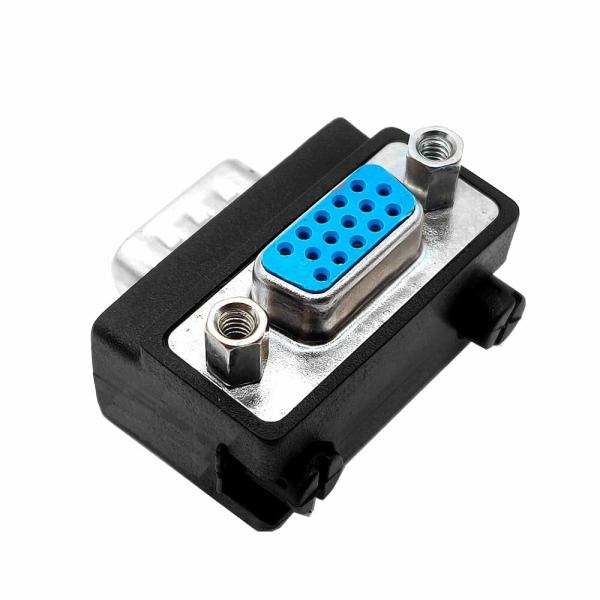 fdealz 90 Degree 15 Pin VGA SVGA Male to Female Right Angle Adapter Extender Video Adapter 2 ...