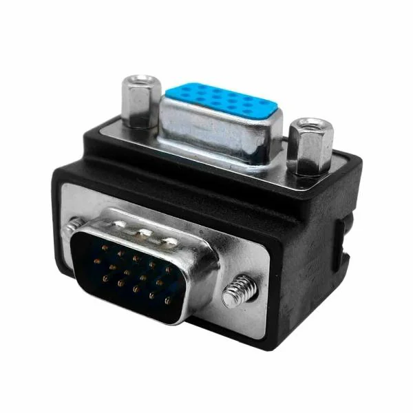 fdealz 90 Degree 15 Pin VGA SVGA Male to Female Right Angle Adapter ...