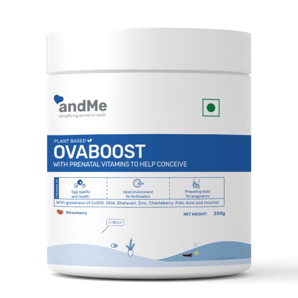 Andme OvaBoost Fertility Supplement Strawberry Flavour Drink Supplement ...