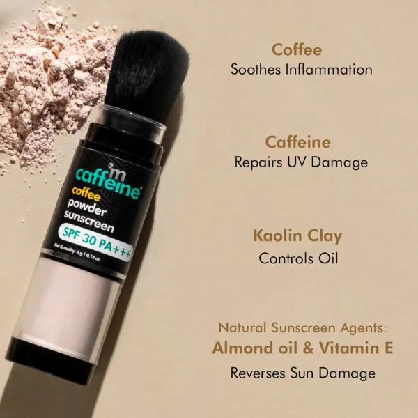 mCaffeine SPF 30 PA+++ Coffee Powder Sunscreen - 100% Mineral, Matte ...