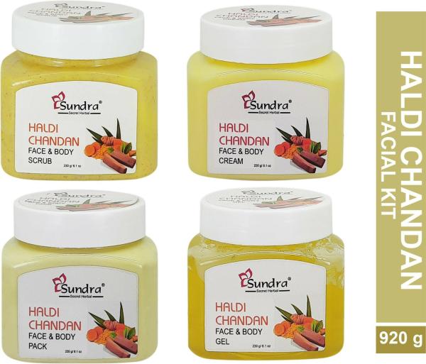 Sundra Secret Herbal Haldi Chandan Face and Body kit 230 ml (Combo of 4 ...