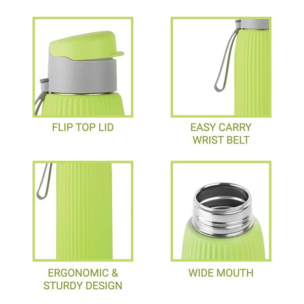 Cello Puro Steel-X Volvo Water Bottle, 900ml, Green - JioMart
