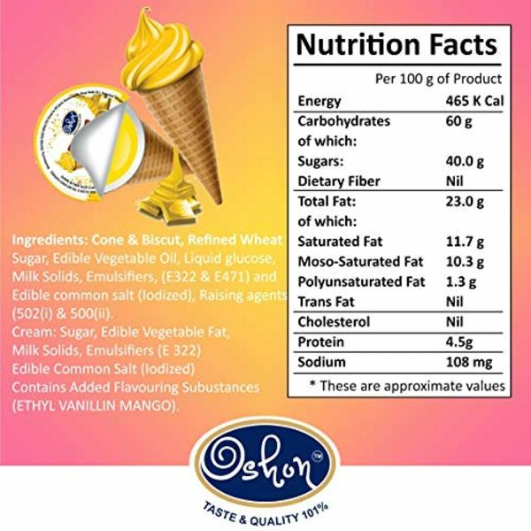 Oshon Cream Filled Cone Mango And Strawberry 900 G (Pack of 2) - JioMart