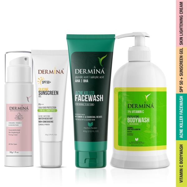 DERMINA Skin Care Combo Pack Vitamin C Skin Lightening & Brightening ...
