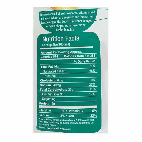 Wonderland Foods Dry Fruits Combo Roasted & Salted Cashews 100g Roasted & Salted Pistachios 200g ...