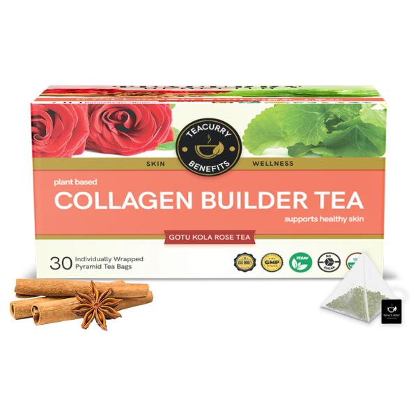 TEACURRY Collagen Builder Tea (1 Month Pack, 30 Tea Bags) - Helps in Skin Nourishment, Hydration ...