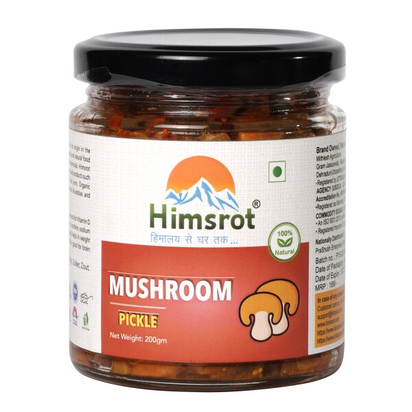 Natural Mushroom Pickle Homemade Healthy & Tasty Mushroom Achar Pickle ...