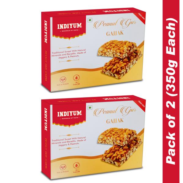 Indiyum Desi Ghee Peanut Gur Gajjak 700g(350g x Pack of 2) - JioMart