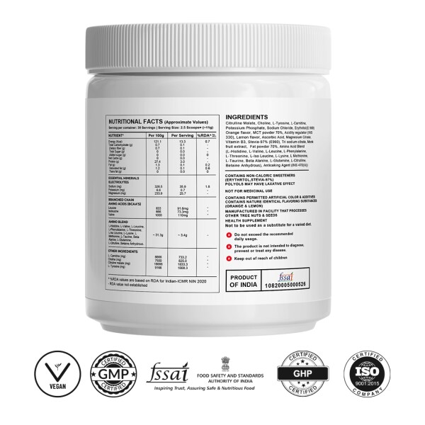 Wellcore Pre Workout | Caffeine Free | Explosive Strength |Fat Fuel Pre ...