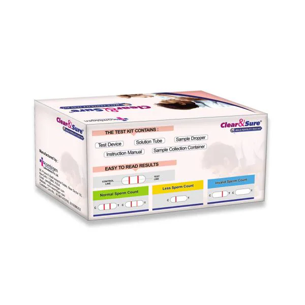 Clear & Sure Male Fertility Test Kit Indicate Normal or Low Sperm Count ...