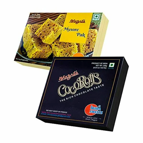 Bhagats Heera Sweets Mysore Pak and Son Roll with Almonds and Pistachio ...