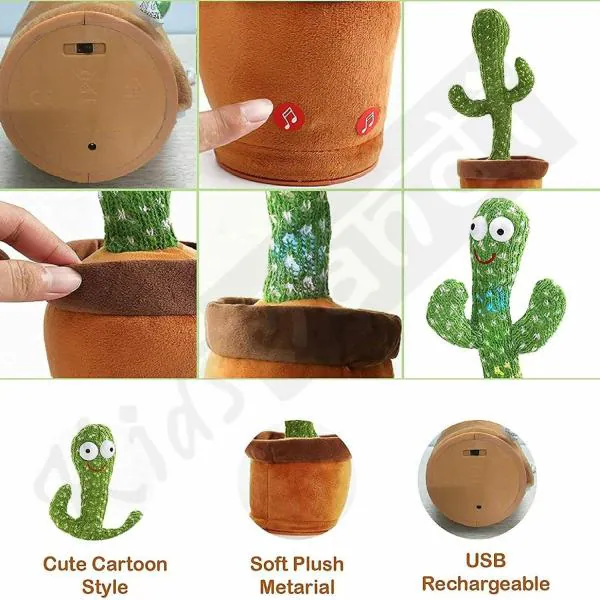 Kids Mandi Dancing Cactus, Talking Cactus Toy for Baby | Singing Cactus ...